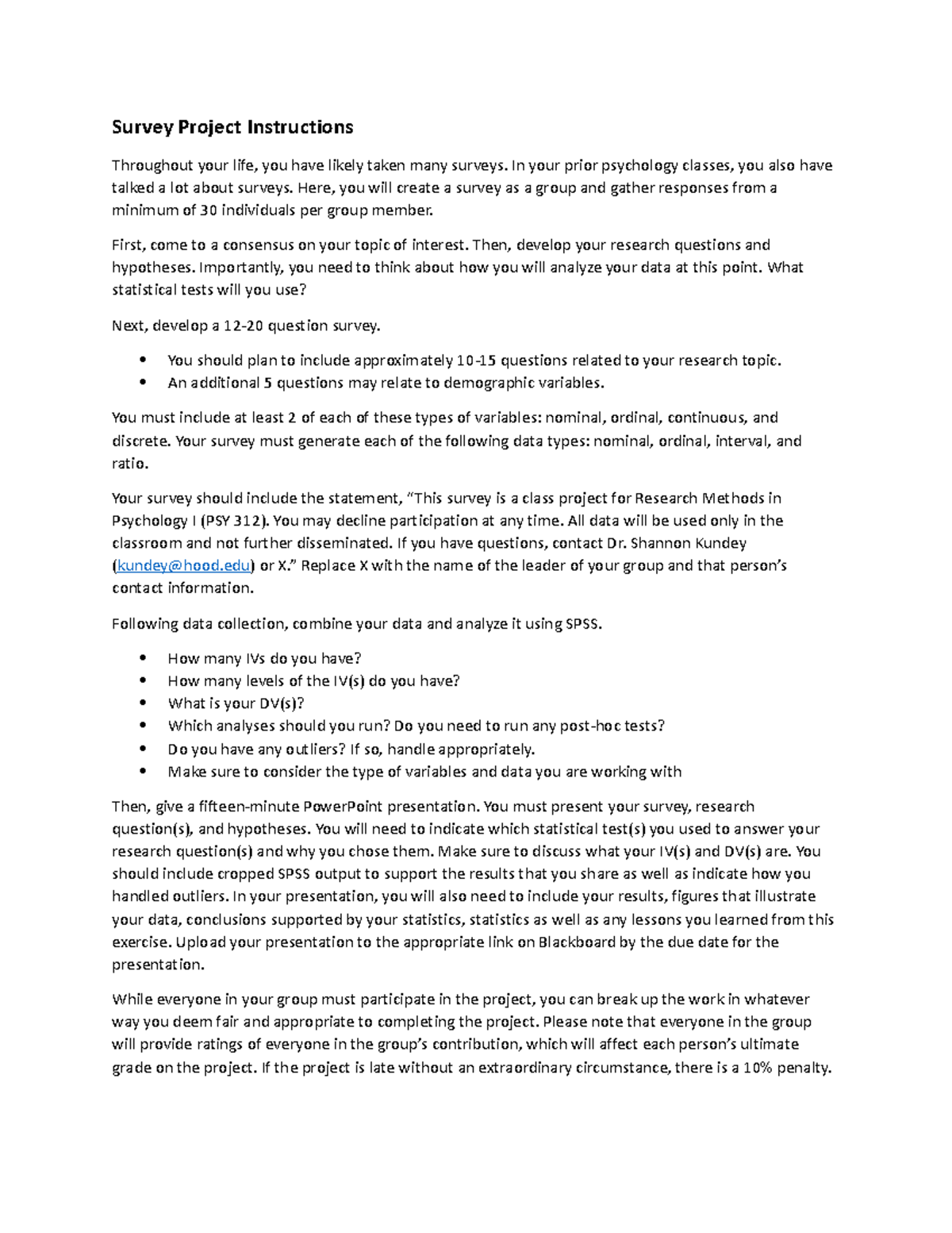 Survey Instructions - for social psych - Survey Project Instructions ...