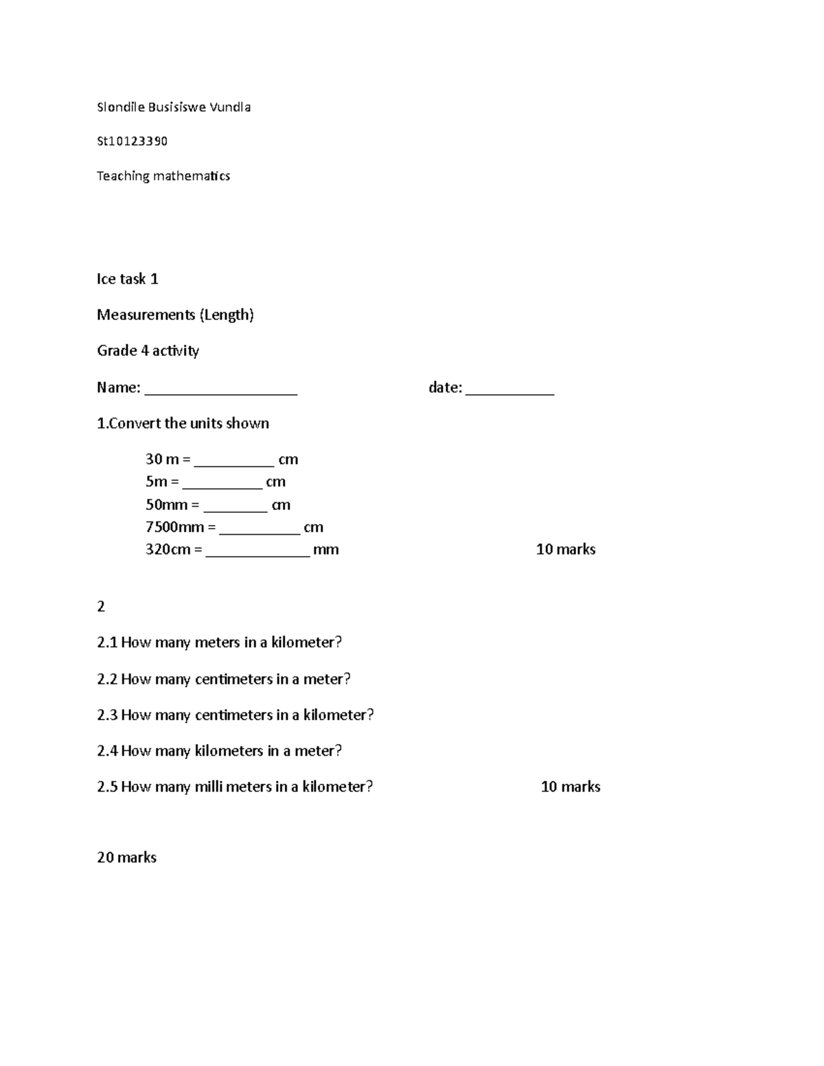 St10123390 math ice - Ice task 10% - Slondile Busisiswe Vundla St ...
