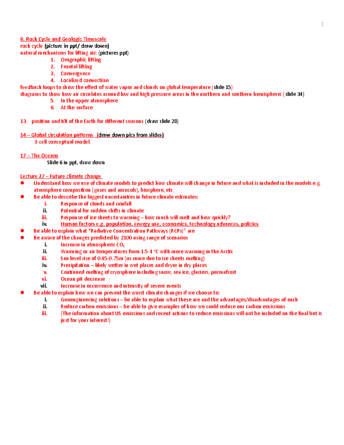 Updated Final Study Guide - 1 Rock Cycle and Geologic Timescale rock ...