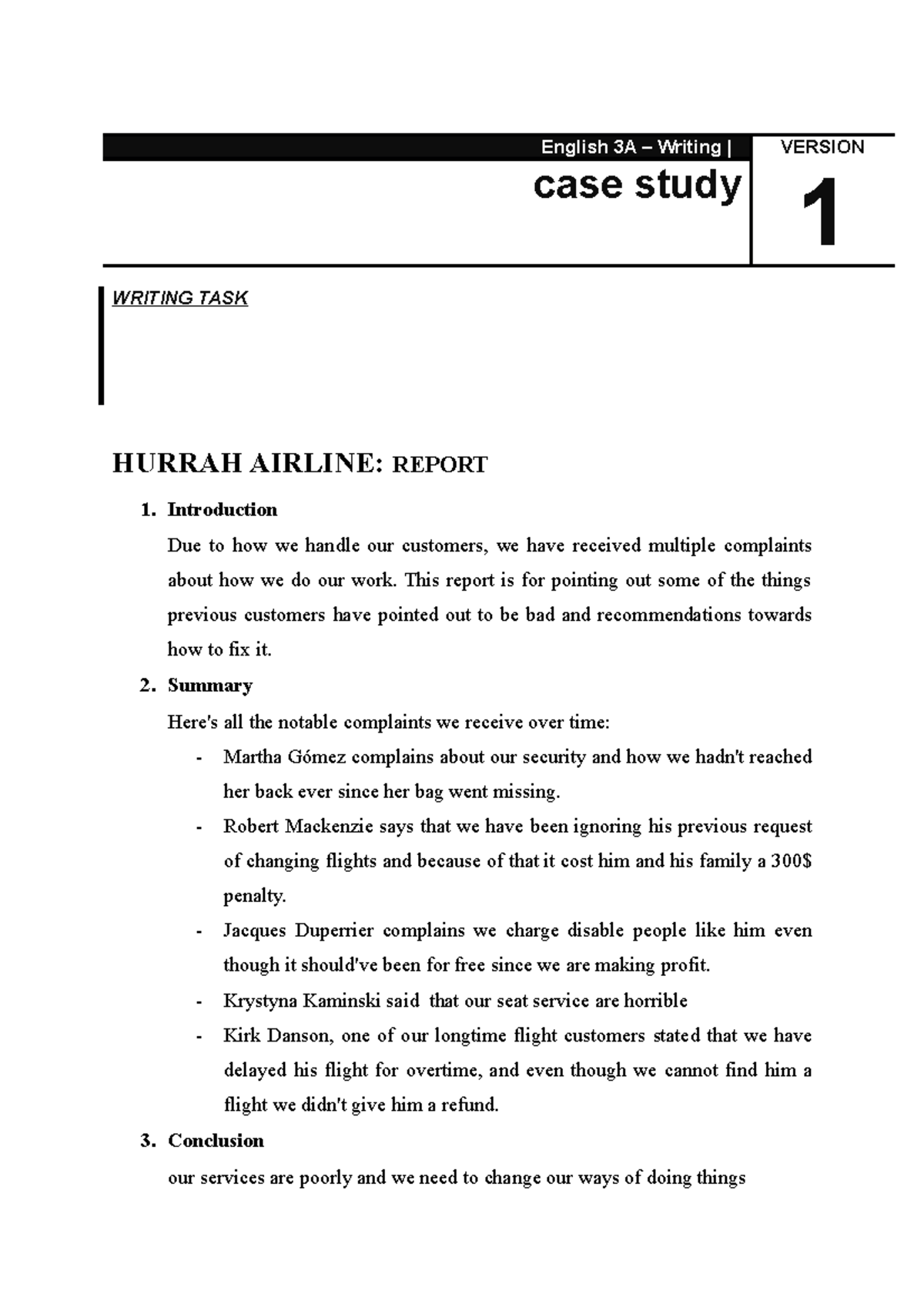 Nguyễn Công Việt - Writing entry 10 - English 3A – Writing | VERSION 1 ...