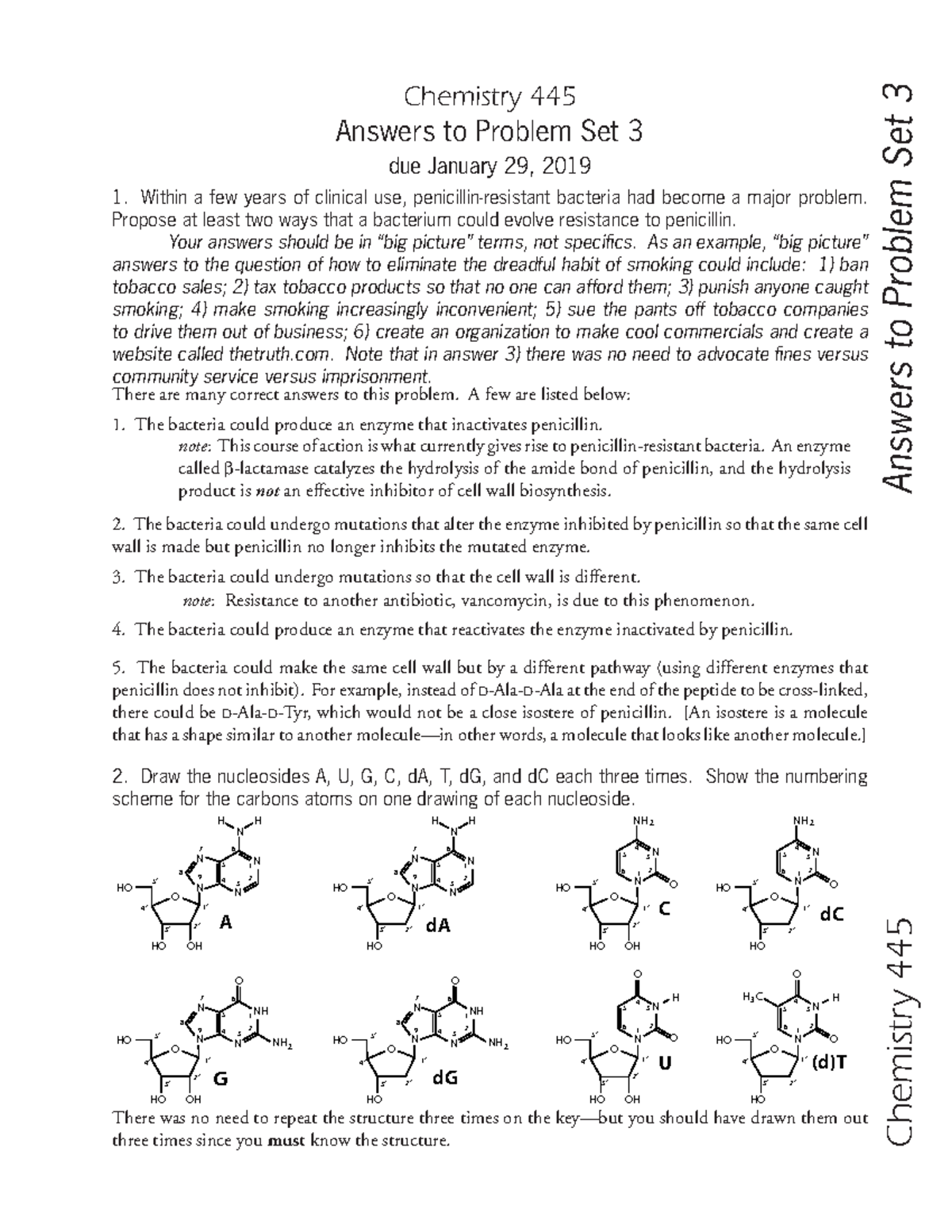 Problem Set 3- Biochem - due January 29, 2019 1. Within a few years of ...