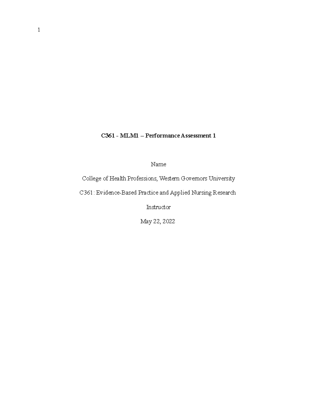Studoc C361 task 1 cbt - C361 task 1 essay/performance assessment ...