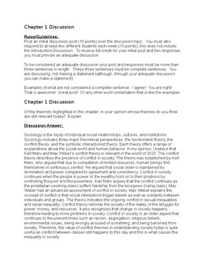 Chapter 1 Discussion - Chapter 1 Discussion Of the theorists ...
