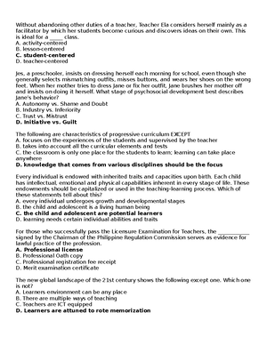 PROF ED Human Development and THE Stages OF Development AND ...