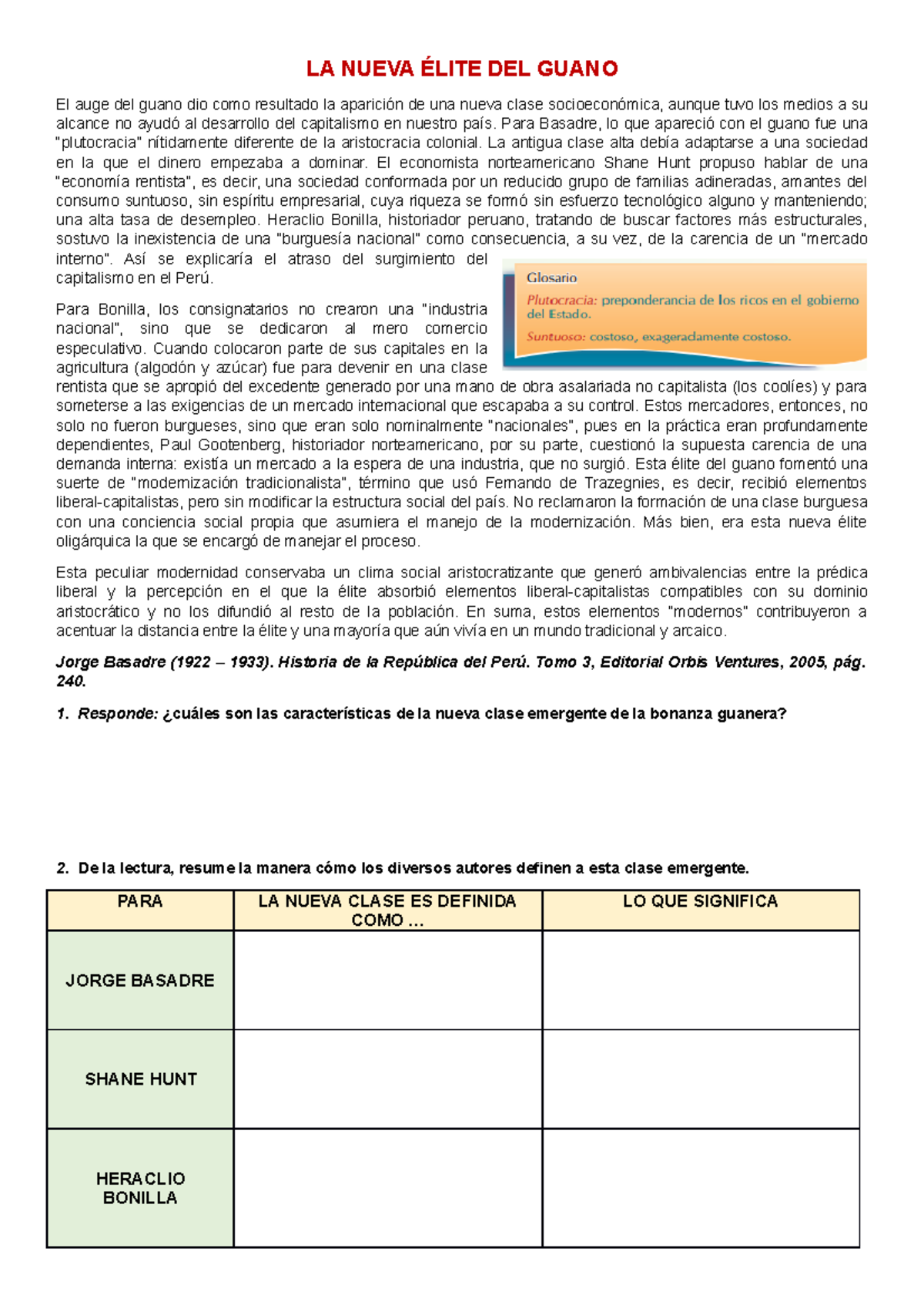 LA Nueva Elite DEL Guano - LA NUEVA ÉLITE DEL GUANO El auge del guano ...