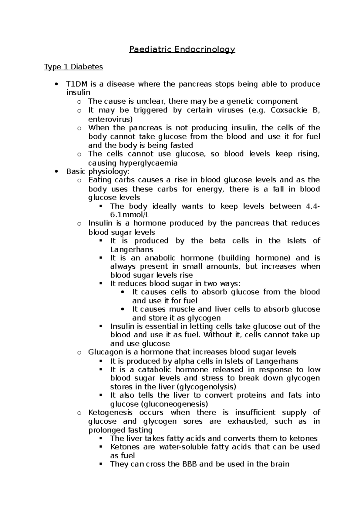 Paediatric Endocrinology Revision Notes for Finals - Paediatric ...