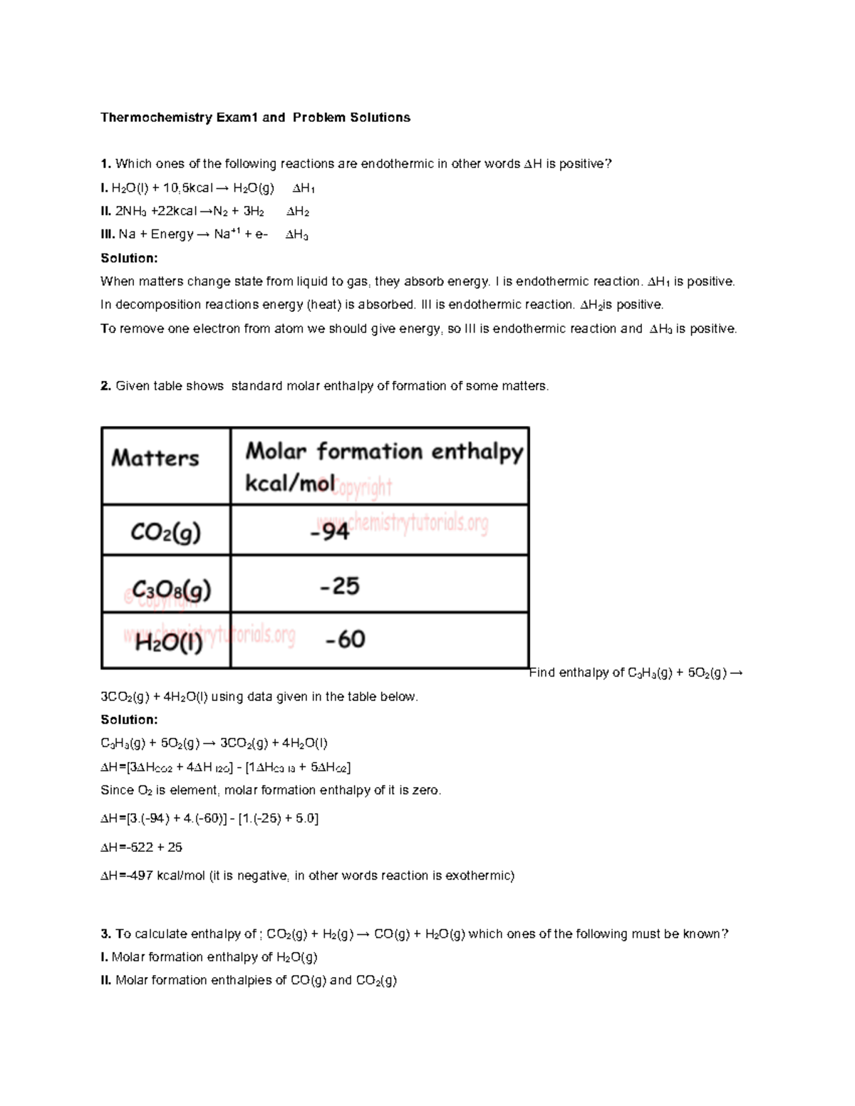 Thermochemistry - Lecture notes the whole document - Thermochemistry ...
