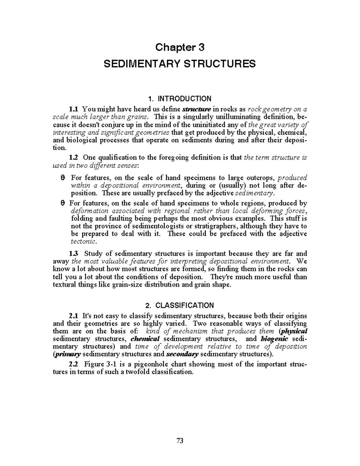 Sedimentary Structures - Chapter 3 SEDIMENTARY STRUCTURES 1 ...