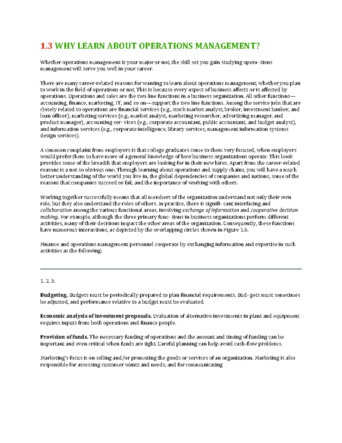 WHY LEARN ABOUT OPERATIONS MANAGEMENT? - 1 WHY LEARN ABOUT OPERATIONS ...