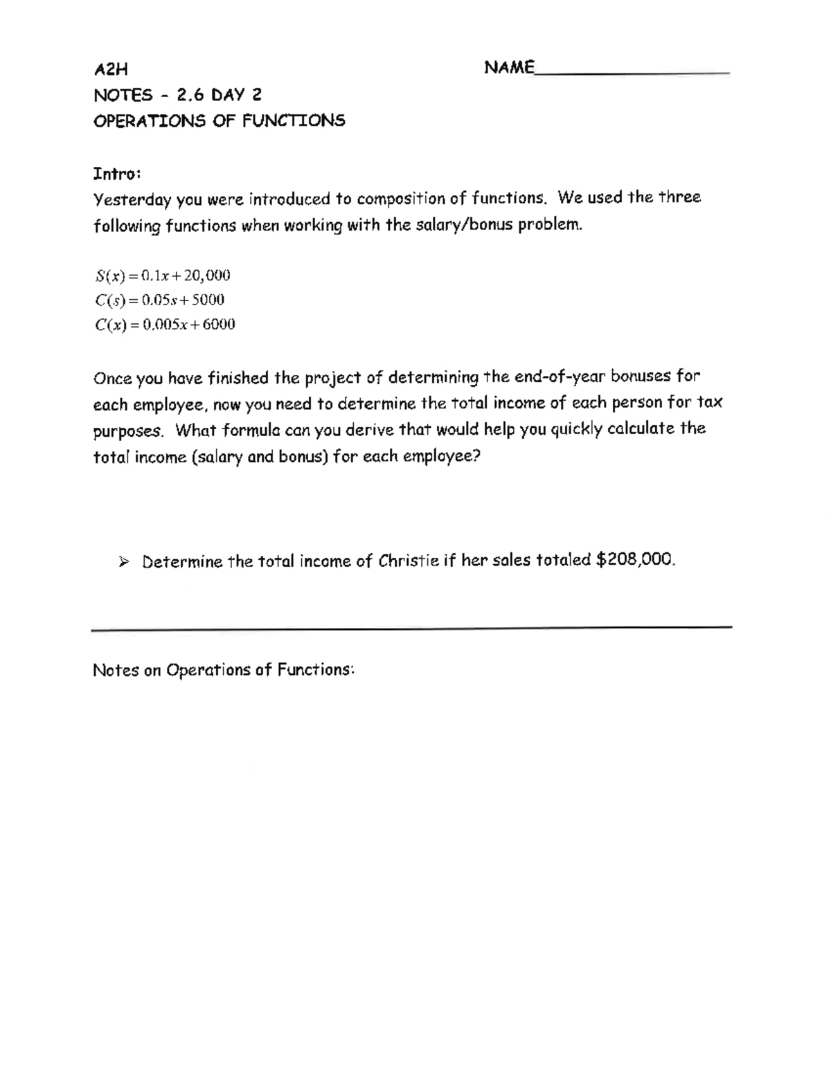 11 7 2.6 Practice - A2H NAME NOTES 2 DAY 2 OPERATIONS OF FUNCTIONS ...