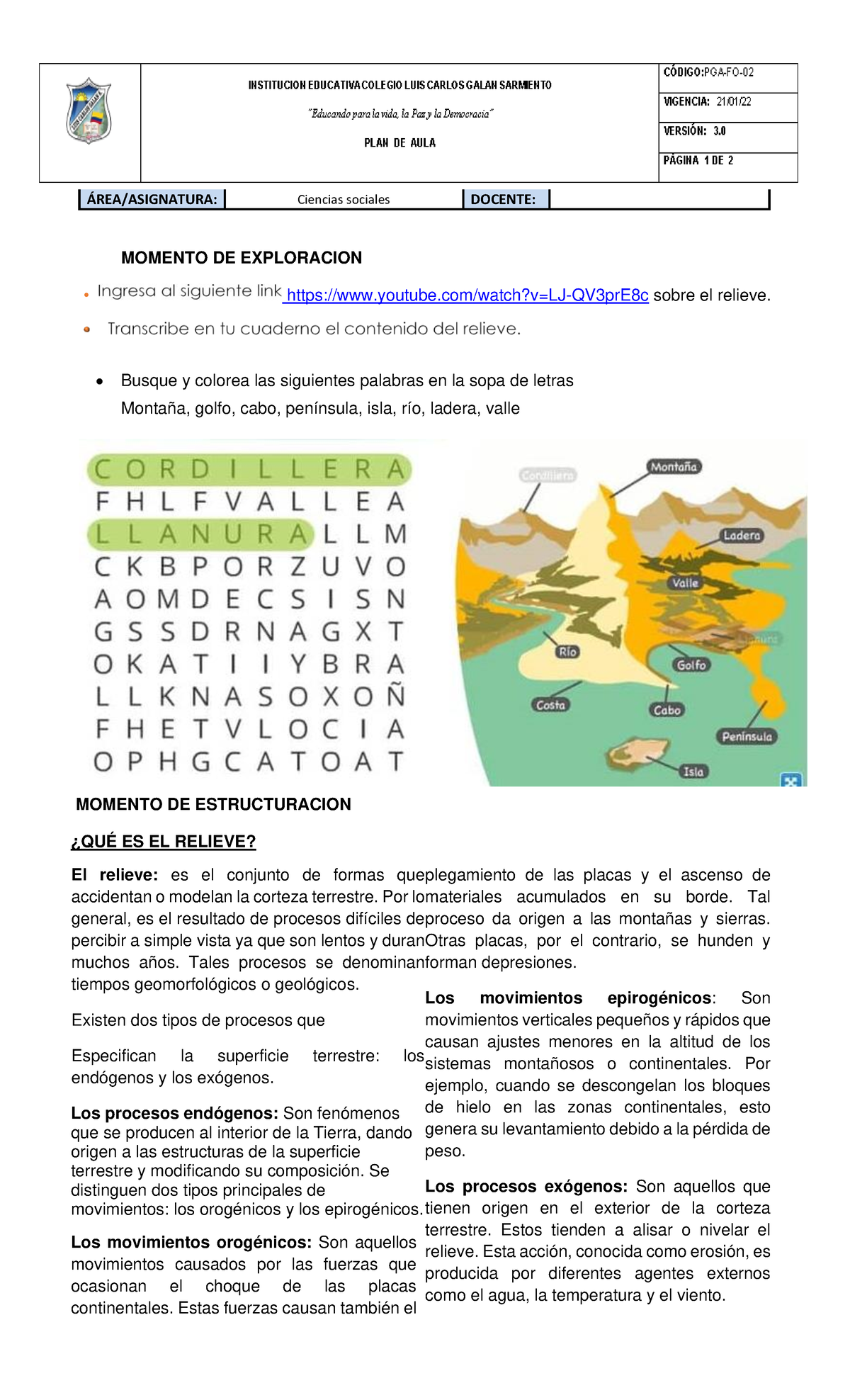 GUIA 1 Sociales Grado Tercero - ¡REA/ASIGNATURA: Ciencias sociales ...