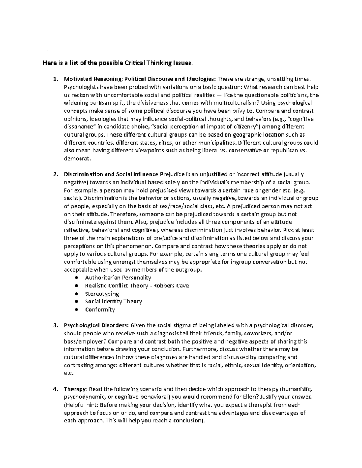 Critical Thinking Essay Tips - Here is a list of the possible Critical ...