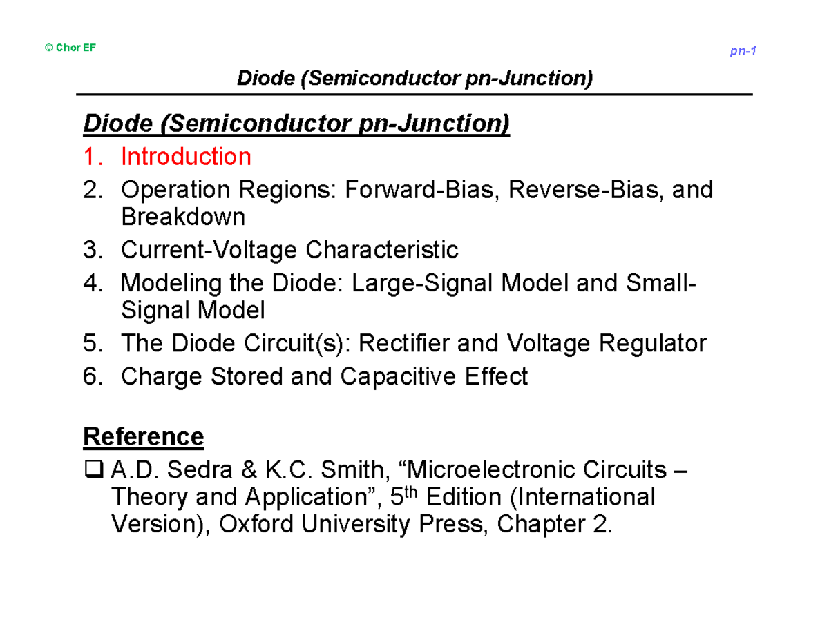 EE2027 2 Semiconductor pn Junction Diode - Diode (Semiconductor pn ...