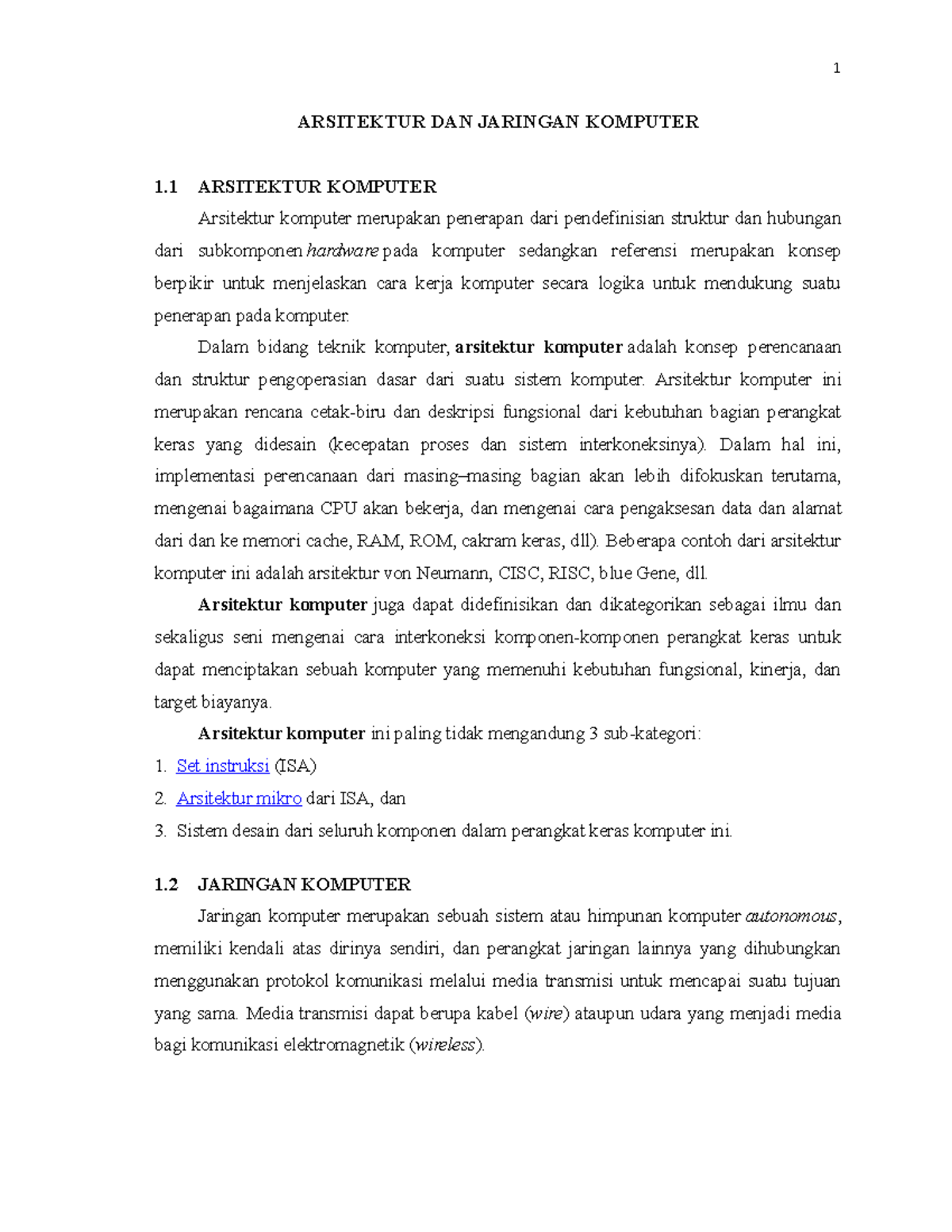 Arsitektur DAN Jaringan Print Semester 2 - ARSITEKTUR DAN JARINGAN ...