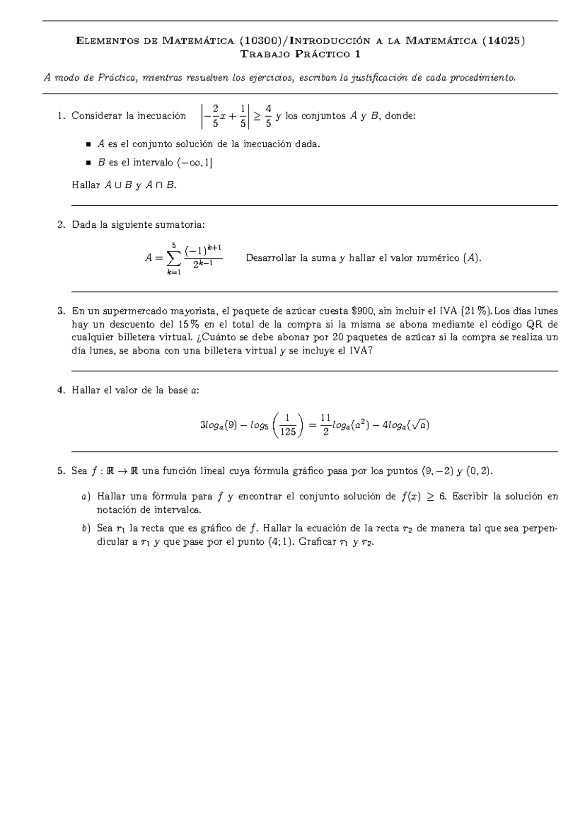 TP1 3 1 - Introducción a la mate - Elementos de Matemática (10300 ...