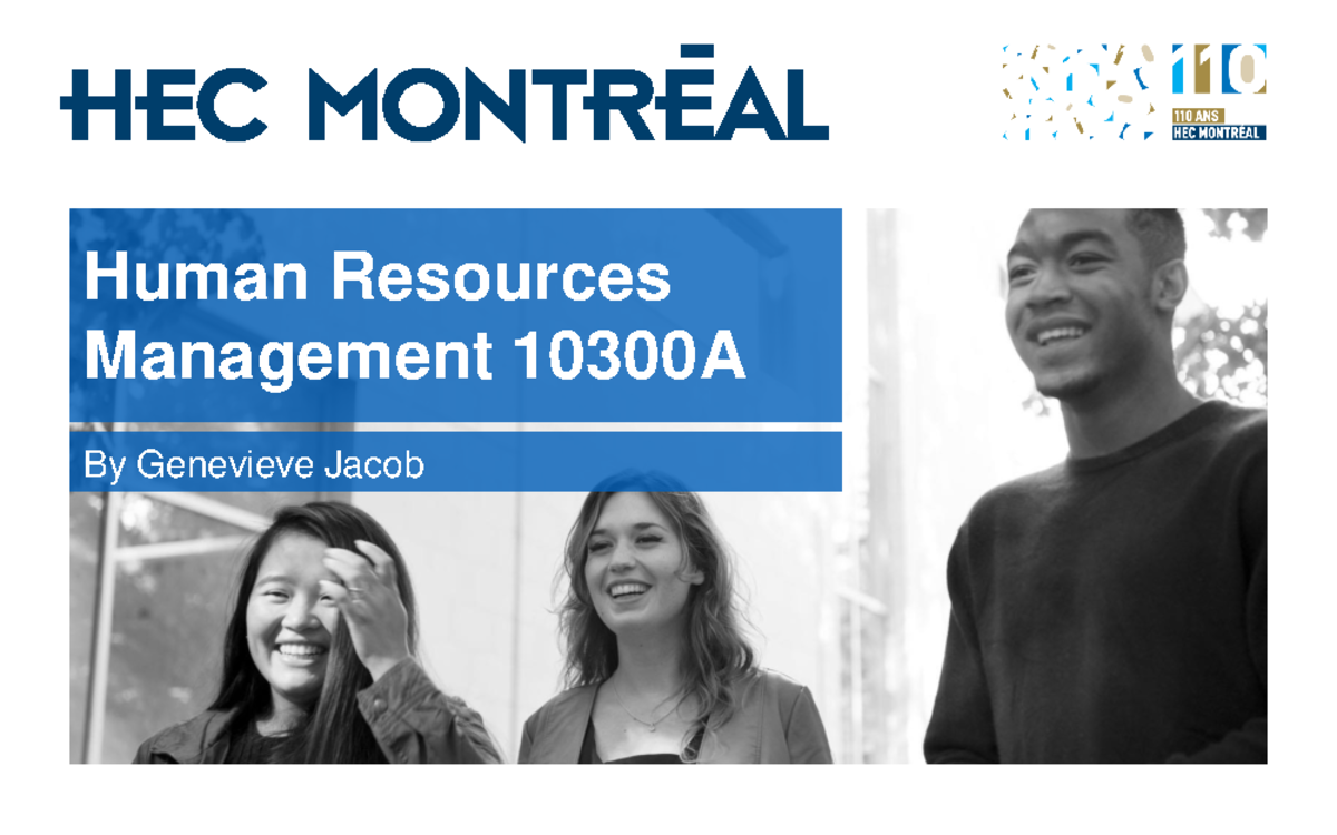 Class 1 HRM F2023 - Human Resources Management 10300A By Genevieve ...