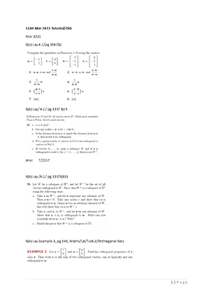 Linear Equation 1 - NIL - SC1004/CZ1104 Linear Algebra for Computing Tutorial 1 Systems of ...