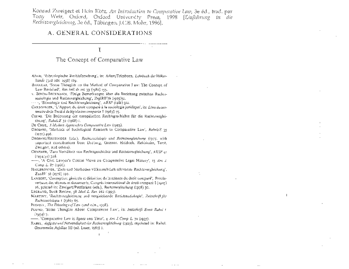 An Introduction to Comparative law- Zweigert, Konard pg - Corporate law ...