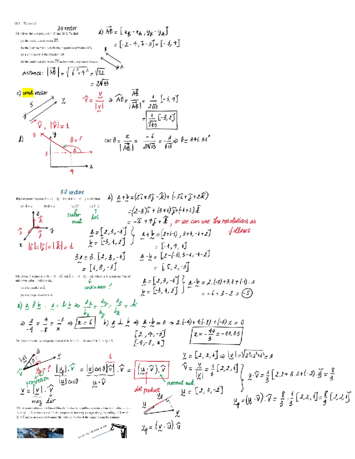 W1 - Tutorial (soln) - Vectors - Part 1 - Engineering - Studocu