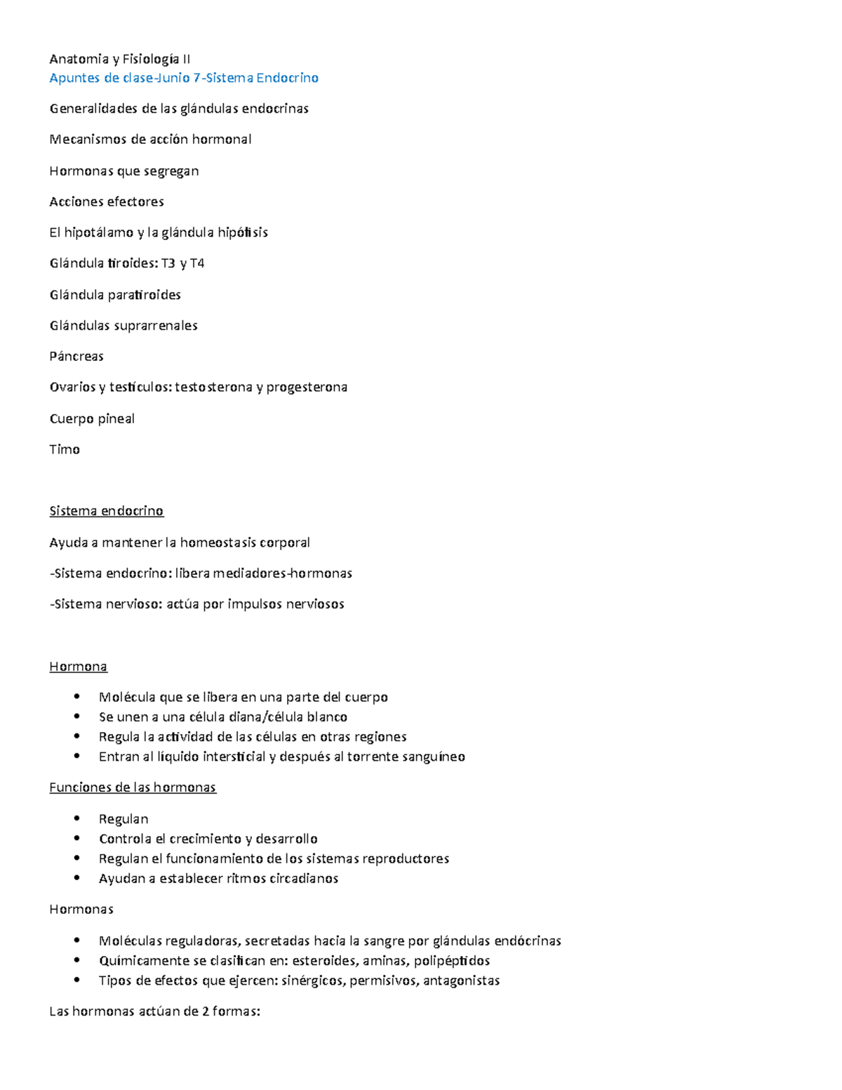 Apuntes de clase de anatomia II Junio 7 - Apuntes de clase-Junio 7 ...