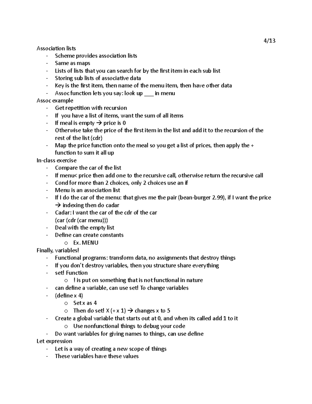 4:13 - Lecture Notes - 4/ Association lists - Scheme provides ...