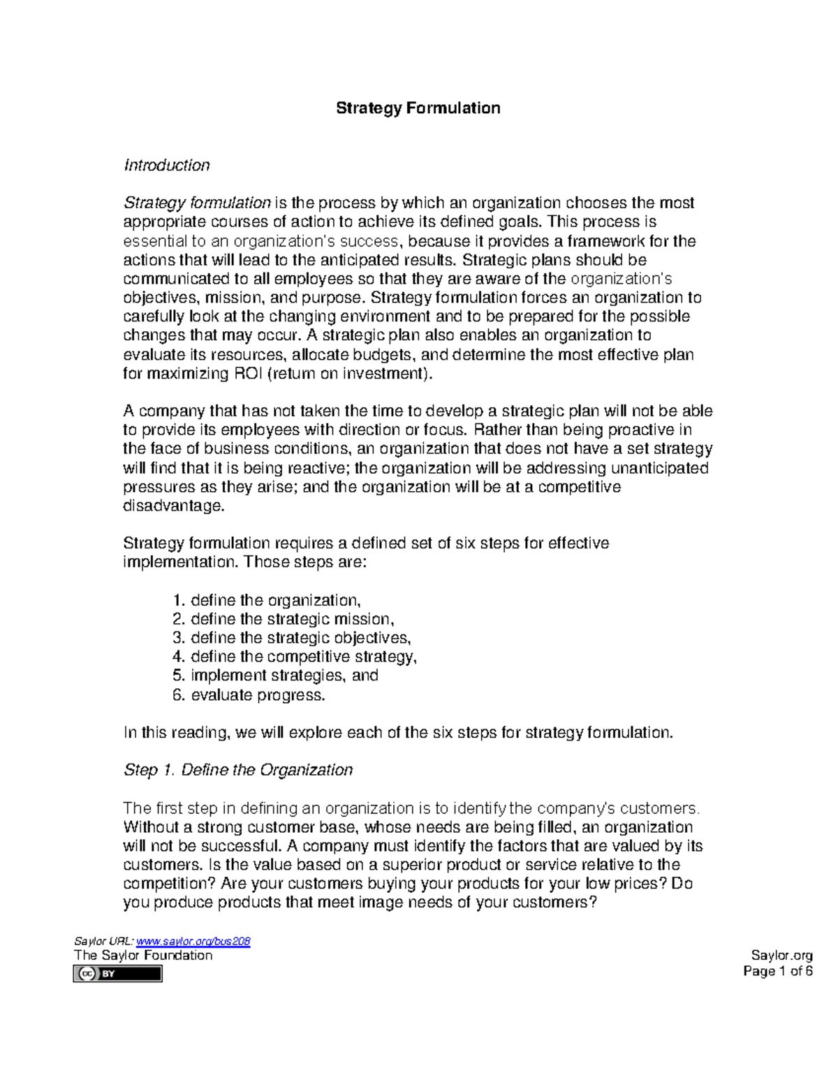 Lecture 3 Strategy Formulation pdf - Saylor URL: saylor/bus The Saylor ...