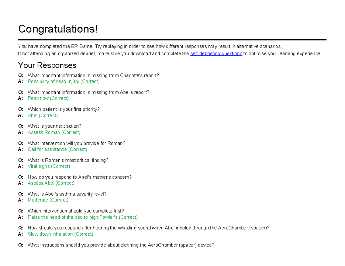 ER Simulation Abel, Charlotte, and Roman - Congratulations! You have ...