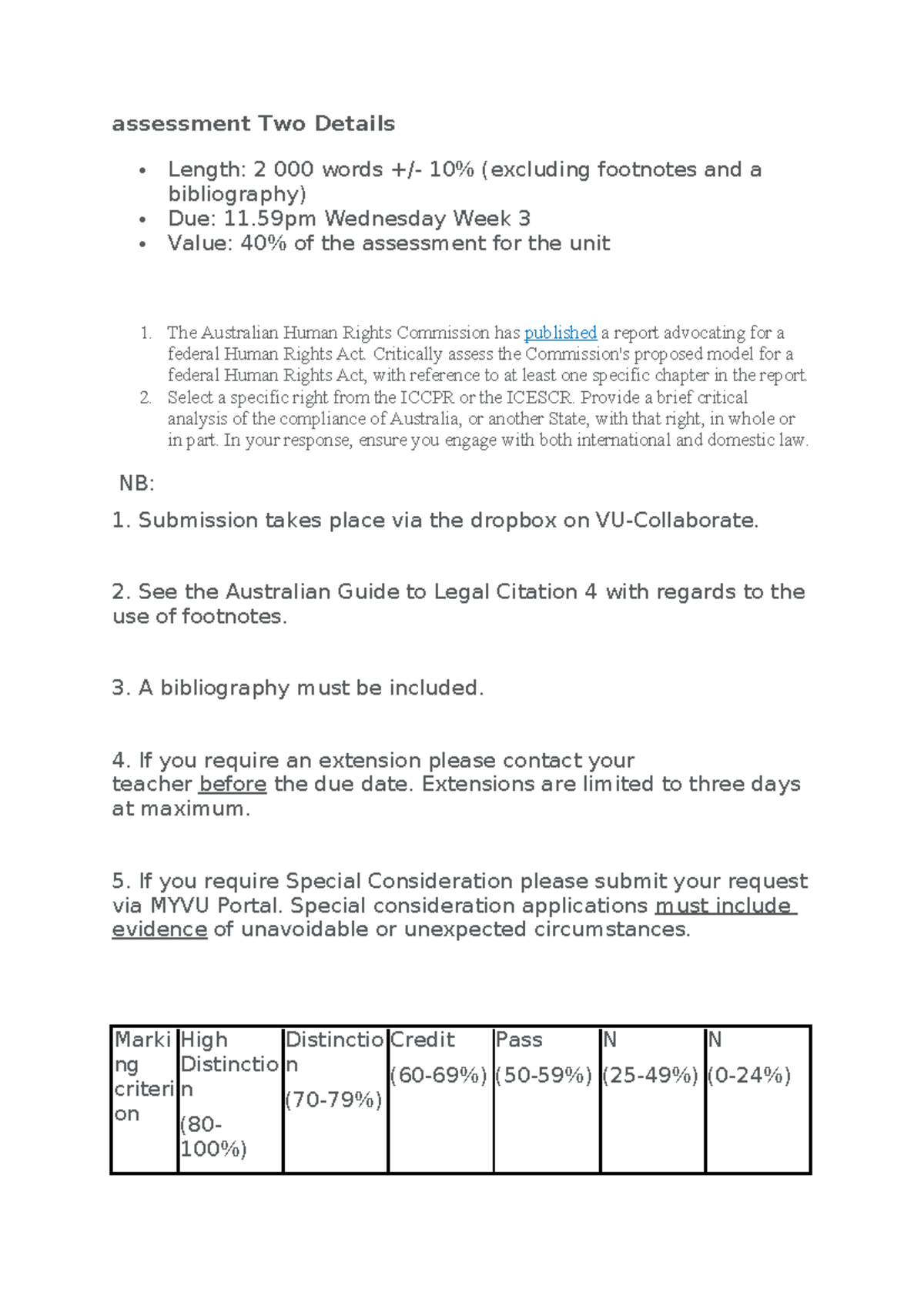 Human rights assessment 2 prompts - assessment Two Details Length: 2 ...