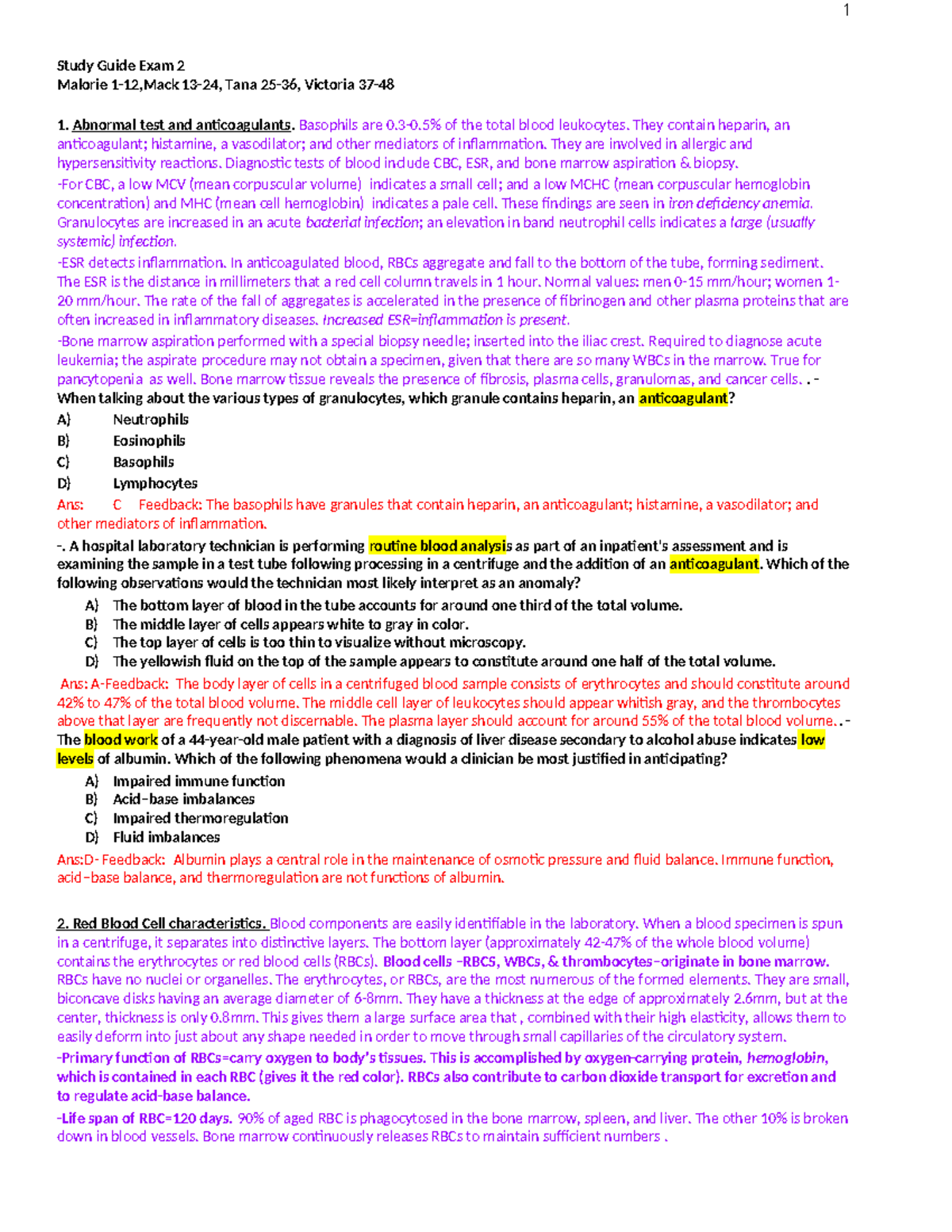 Exam 2 study guide good - no thank you - Study Guide Exam 2 Malorie 1 ...