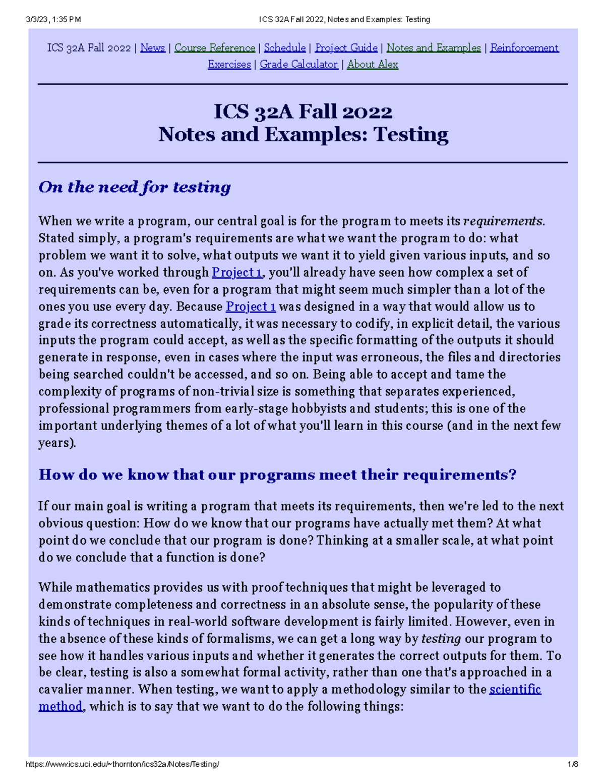 ICS 32A Fall 2022, Notes and Examples Testing - ICS 32A Fall 2022 ...