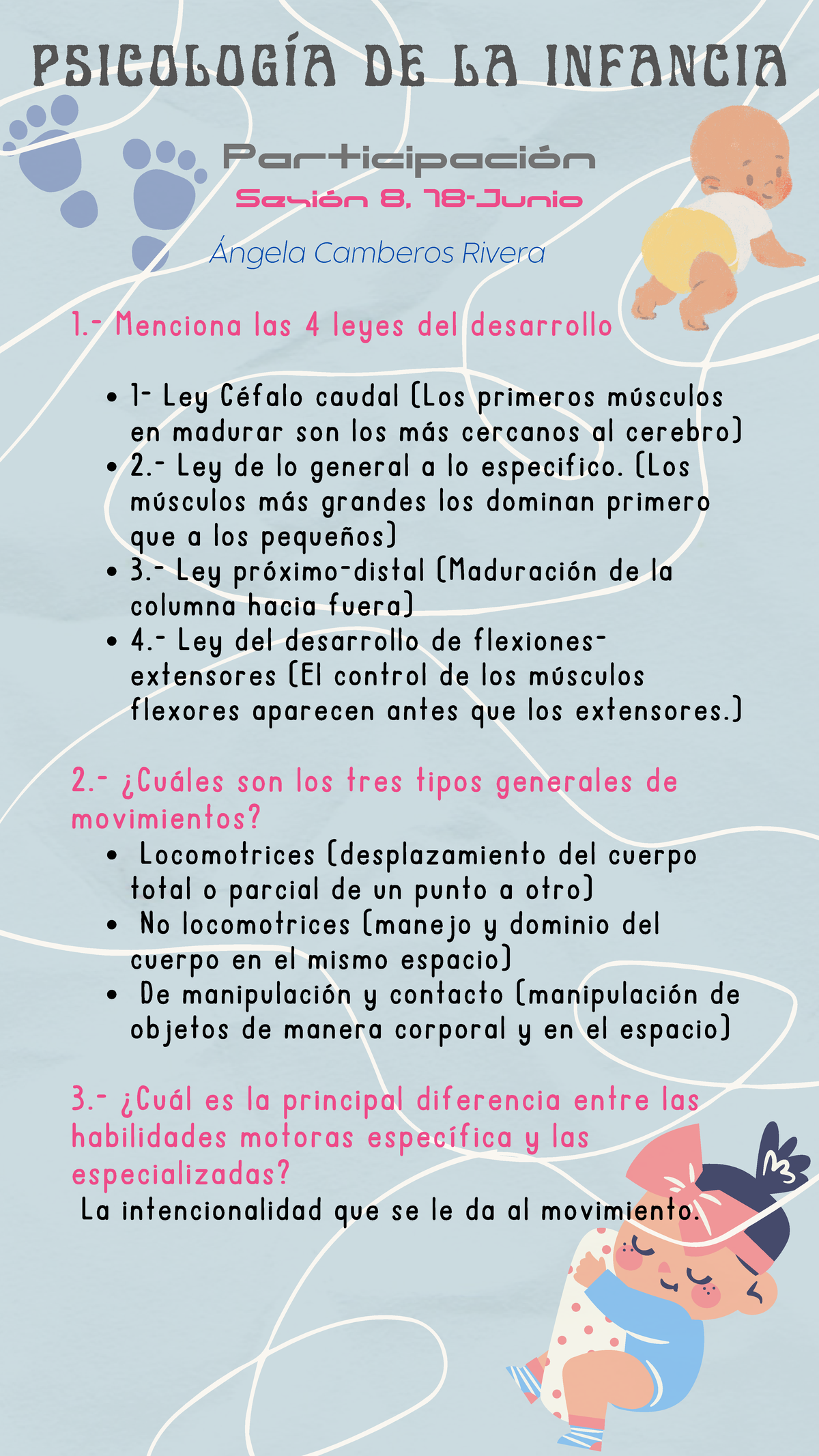 Psicologia de la infancia-Leyes de desarrollo - 1- Ley Céfalo caudal ...