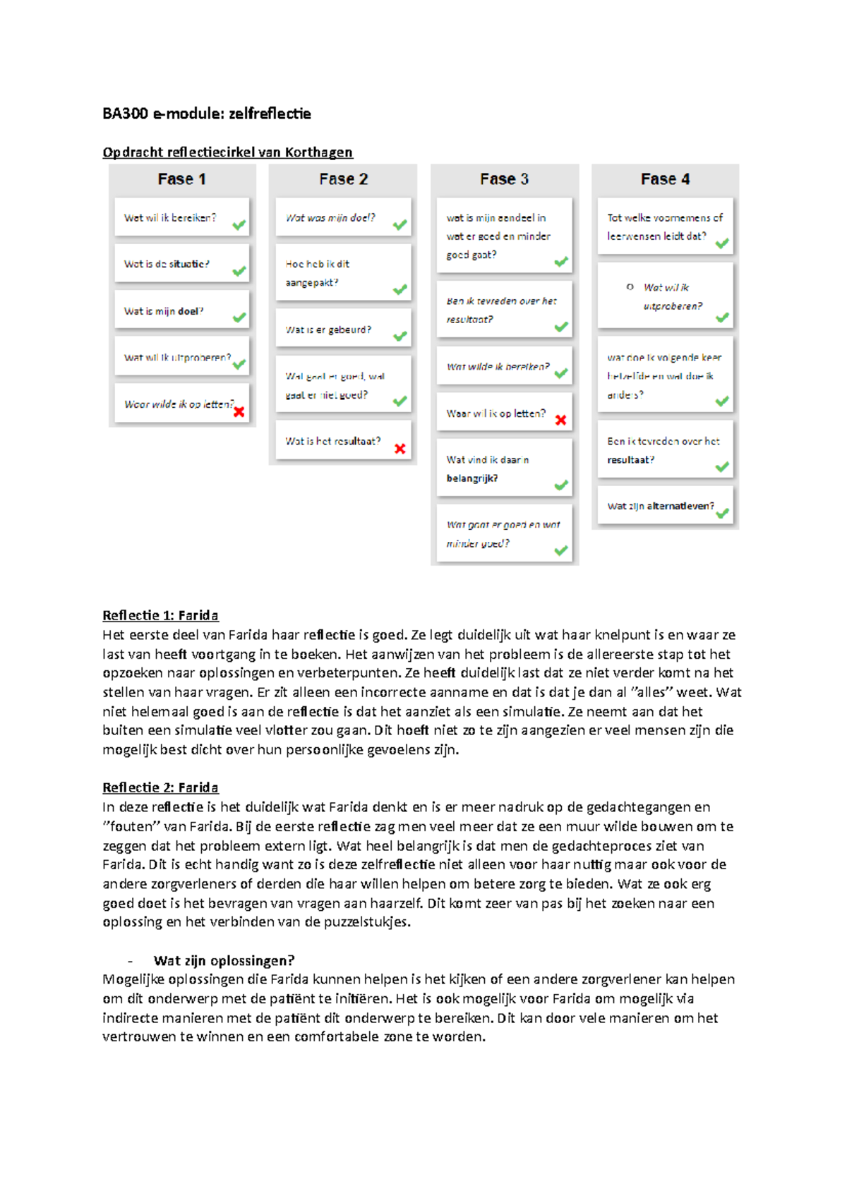 BA300 e-module zelfreflectie - BA300 e-module: zelfrelecie Opdracht ...