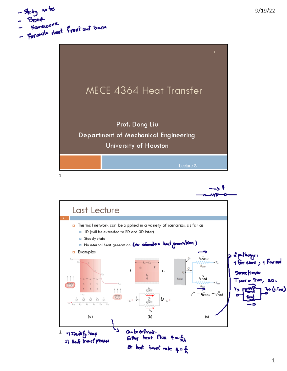 Pt1 Lecture 8 1D Steady-state conduction for radial systems - MECE 4364 ...