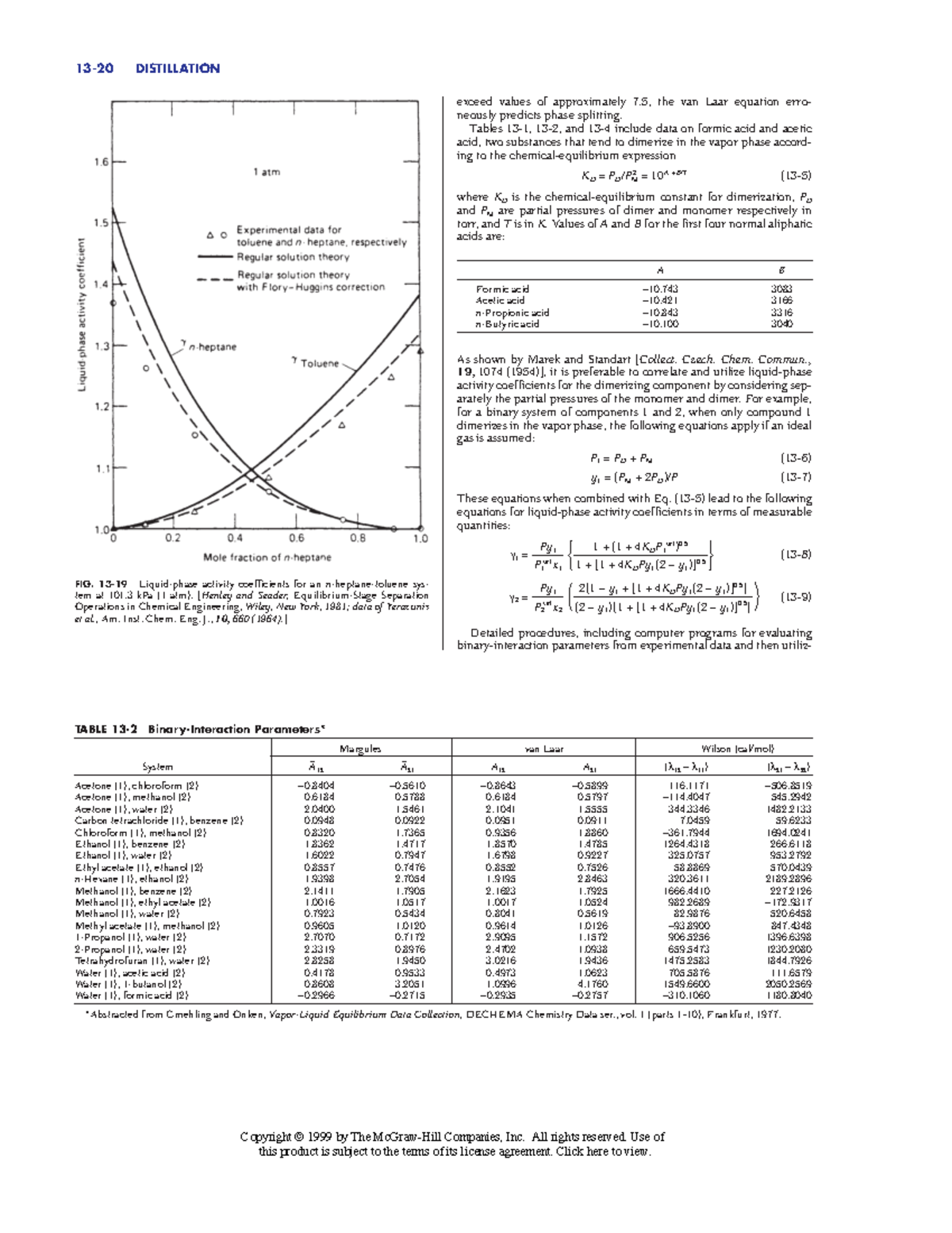 Perry 02 - exceed values of approximately 7, the van Laar equation erro ...