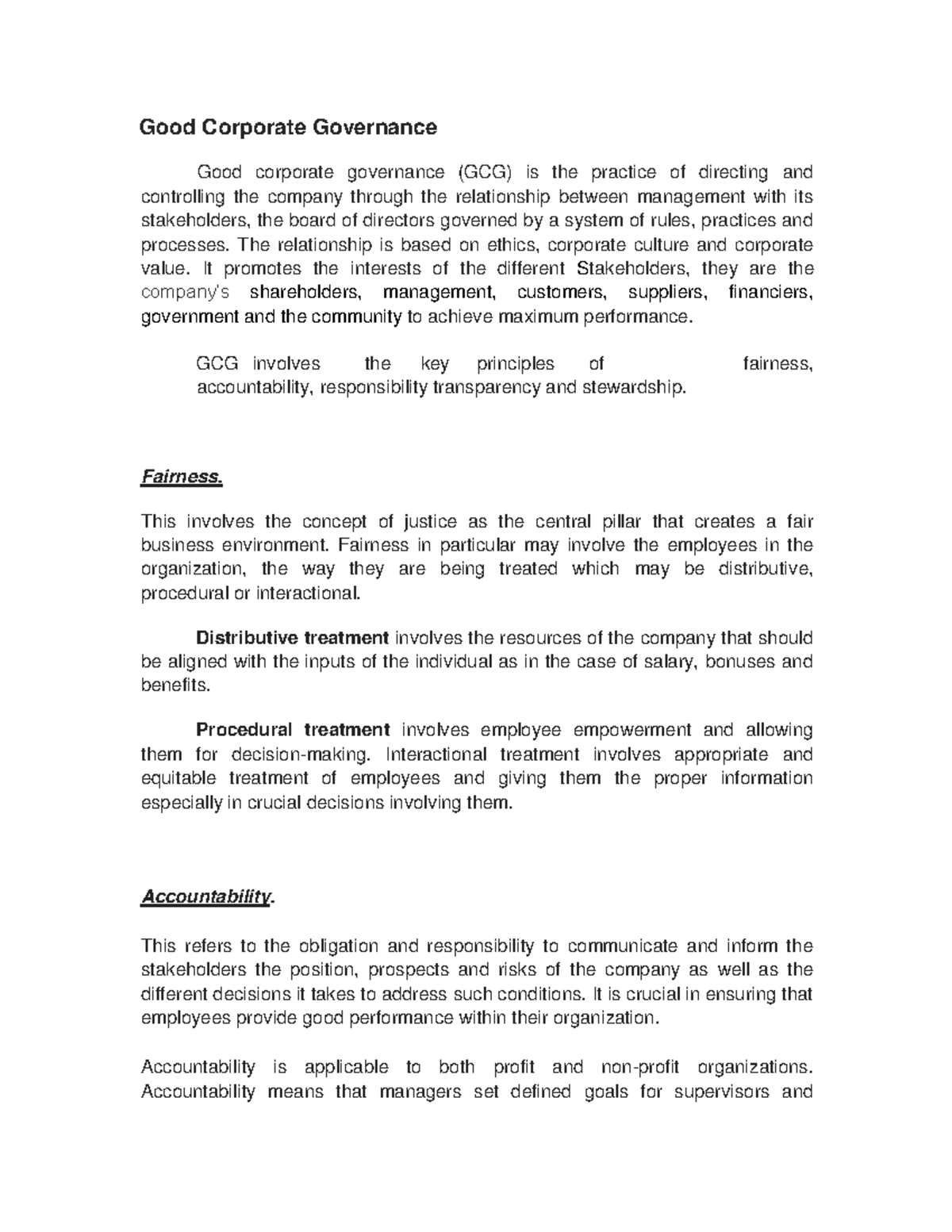 GOOD Corporate Governance - Good Corporate Governance Good corporate ...