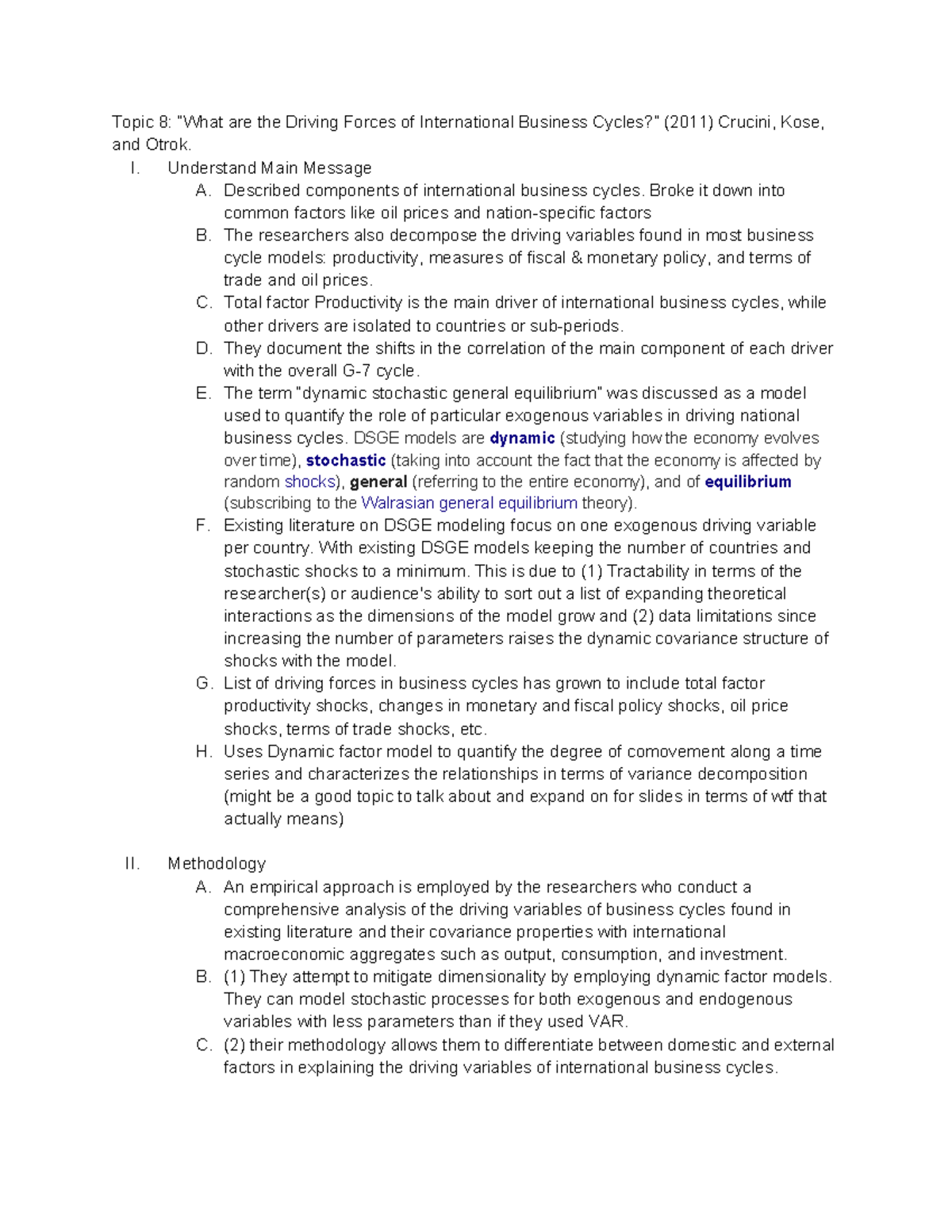 Topic 8 & 9 Group Presentation Outlines ECO-3004 - Topic 8: “What are ...