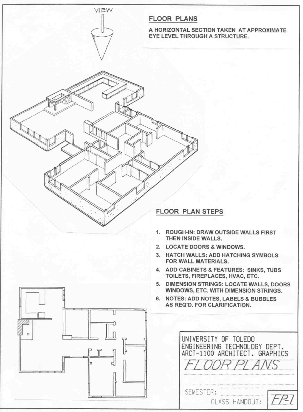 Floor plans - notes - VIEW FLOOR PLANS A HORIZONTAL SECTION TAKEN AT ...