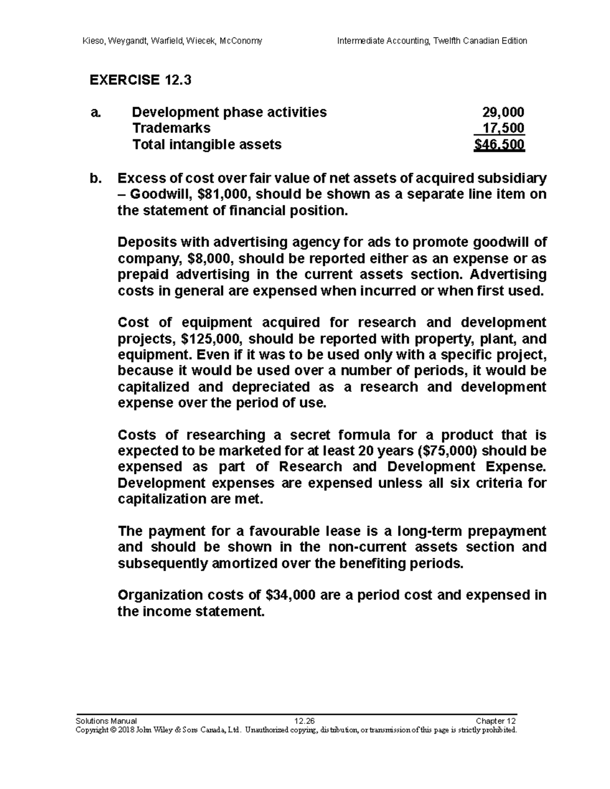 Selected Solutions Ch 12 - Solutions Manual 12 Chapter 12 EXERCISE 12. a. Development phase ...