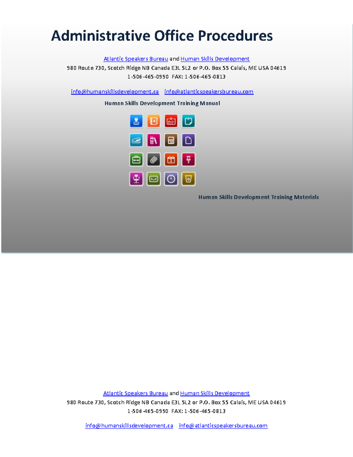 Administrative Office Procedures Training Manual - Atlantic Speakers ...