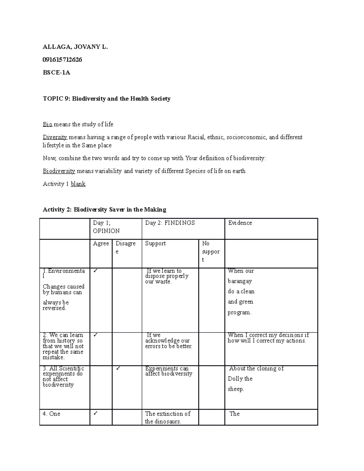 STS- Worksheet. Allaga Jovany L.-BSCE-1A. Topic 9-12 - ALLAGA, JOVANY L ...