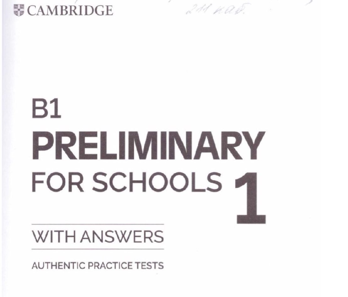 B1 preliminary for schools 1 with answers authentic practice ...
