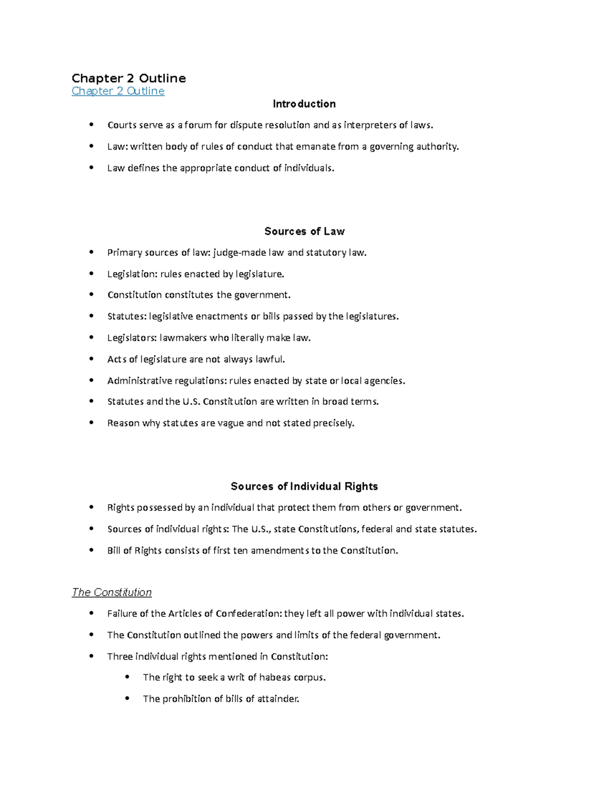 Chapter 2 Outline blackboard - Chapter 2 Outline Chapter 2 Outline ...