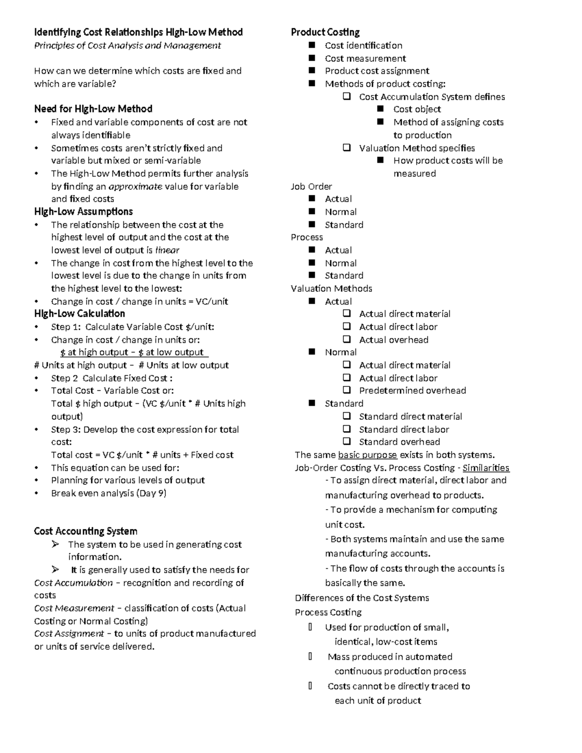COST ACC 2ND EX - Identifying Cost Relationships High-Low Method ...