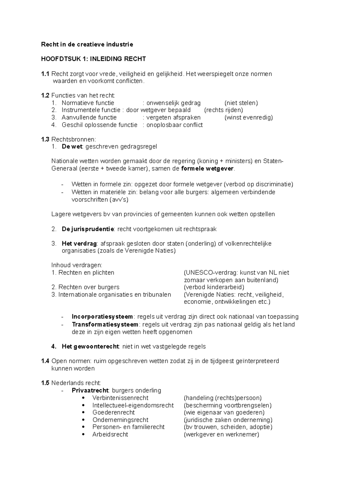 Samenvatting recht in de creatieve industrie - Recht in de creatieve ...