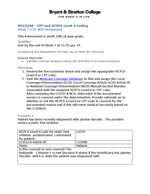 [Solved] Outpatient scenario 1 After years of being a transcriptionist - Advanced CPT & HCPCS II ...