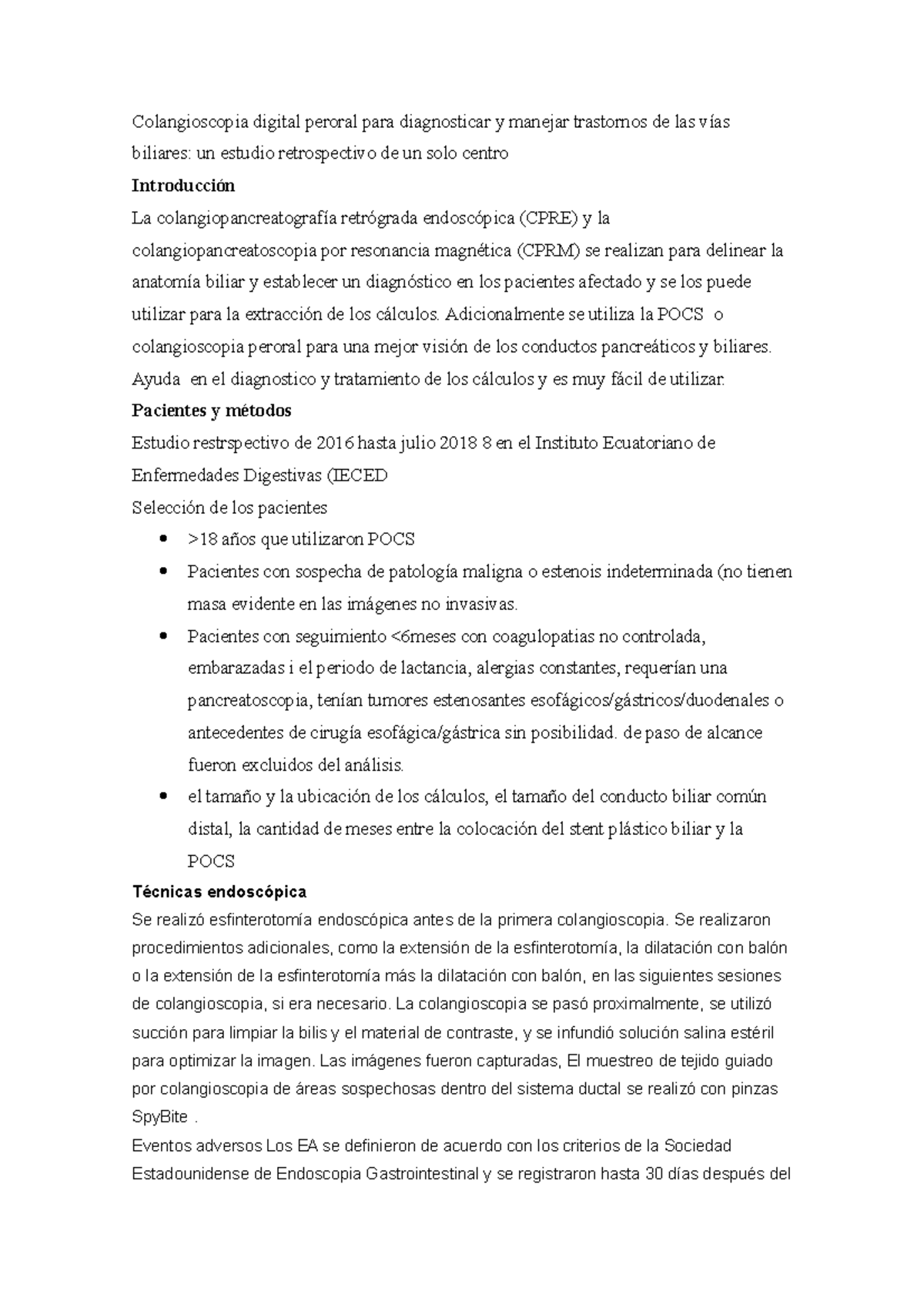 colangiopancreatografía retrógrada endoscópica (CPRE) - Colangioscopia ...