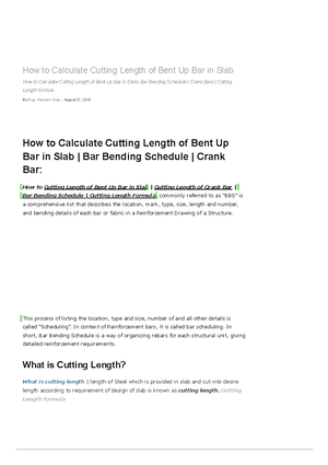 Bar Bending Schedule (BBS) BBS Step by Step Preparation Excel Sheet ...