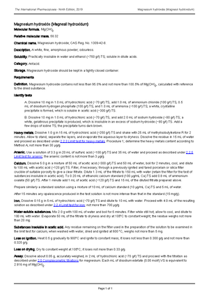 6.1 - Notes - Ferrous sulfate, exsiccated Ferrous sulfate heptahydrate ...