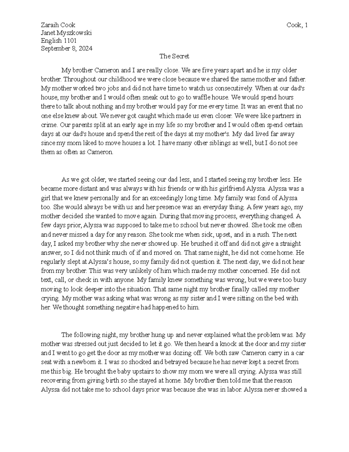 Chatt - i need guidance for my lab notes - Zaraih Cook Janet Myszkowski ...