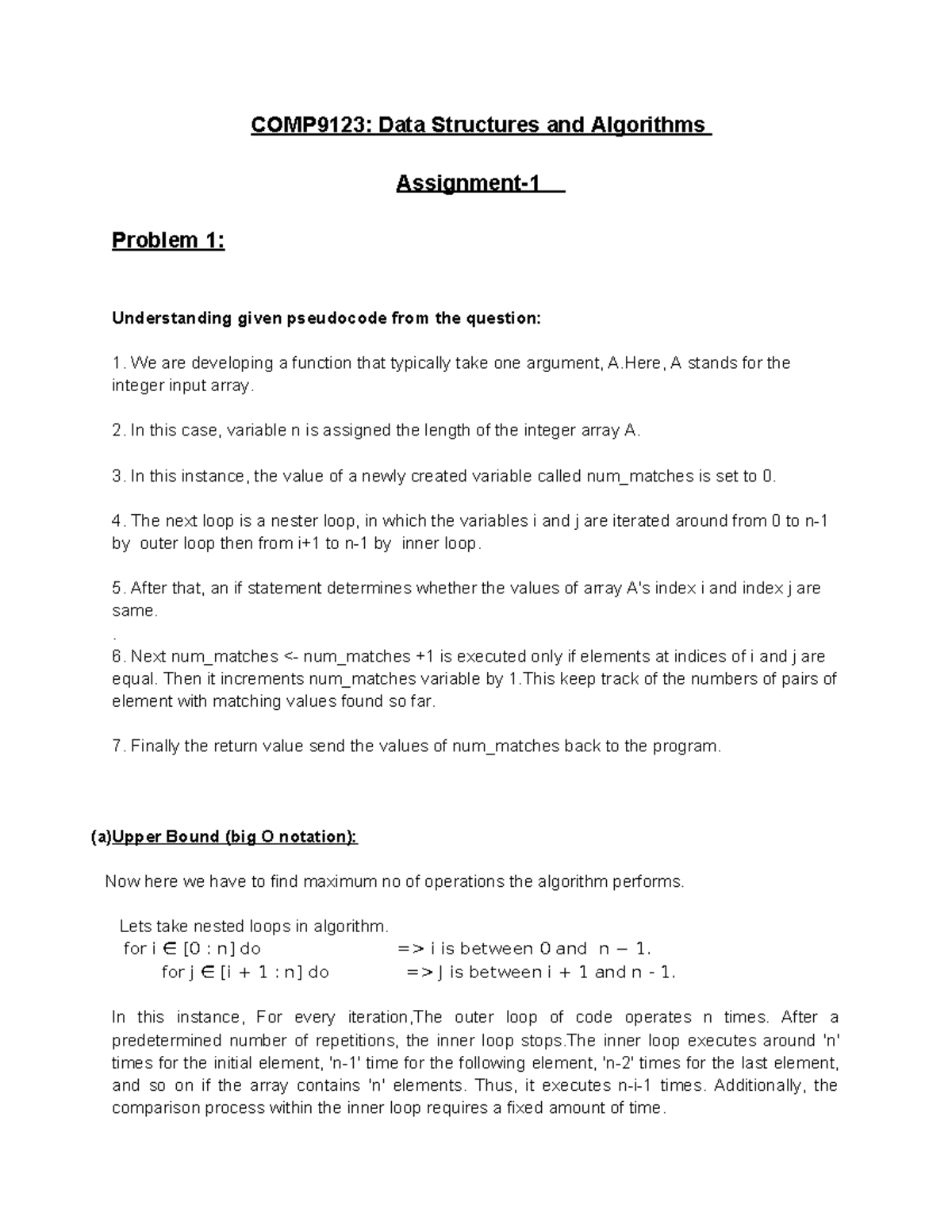 DSA Assignment 1 - It is the Assignement 1 Solutions - COMP9123: Data Structures and Algorithms ...